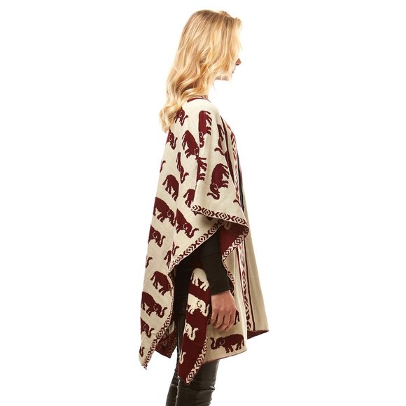 LOF | Jackets & Coats | Lof Reversible Elephant Pattern Shawl | Poshmark